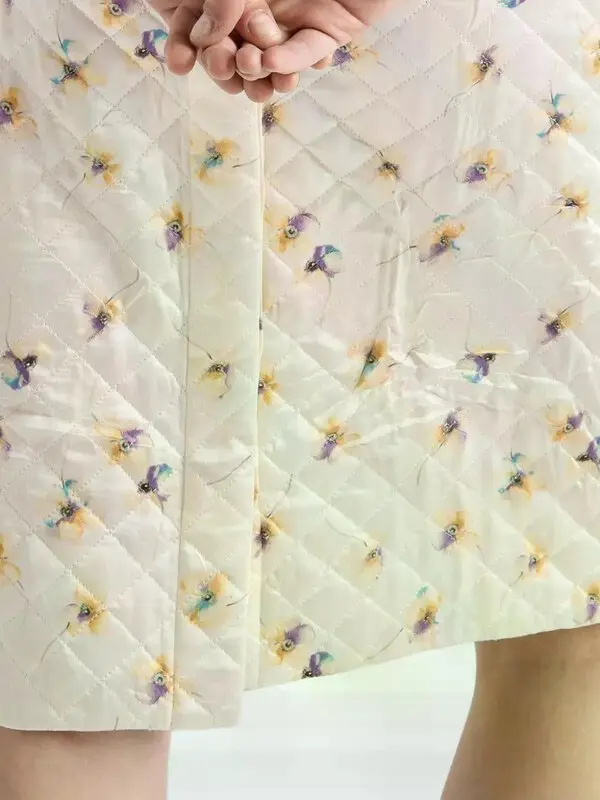 Prada Floral Quilted Mini Skirt