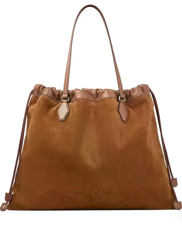 JIMMY CHOO Large Drawstring Tote Bag - Brown