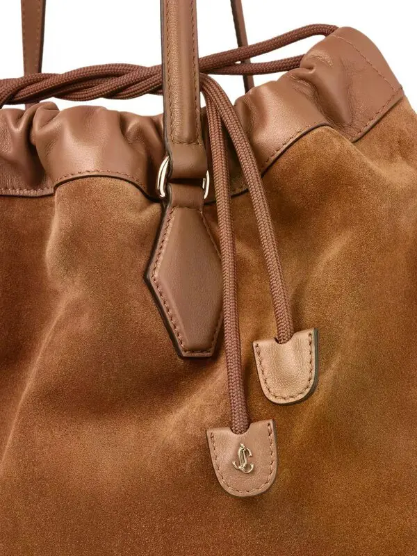 JIMMY CHOO Large Drawstring Tote Bag - Brown