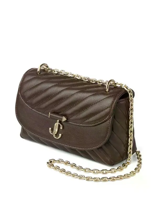 JIMMY CHOO Small Avenue Curve Quilted Crossbody Bag - Brown