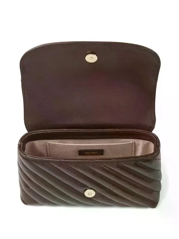 JIMMY CHOO Small Avenue Curve Quilted Crossbody Bag - Brown