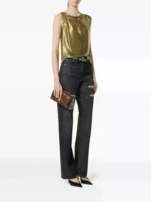 Versace Safety Pin Mesh Top