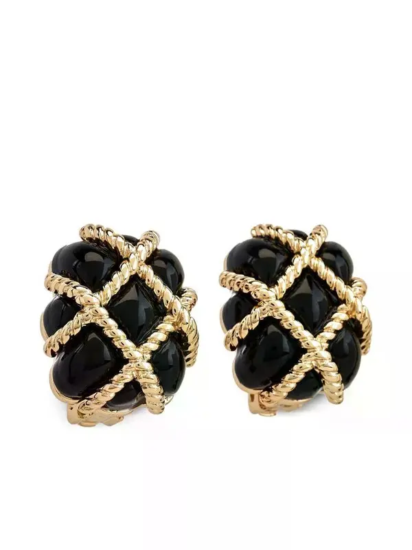 KENNETH JAY LANE Quilted Clip-on Earrings - Black