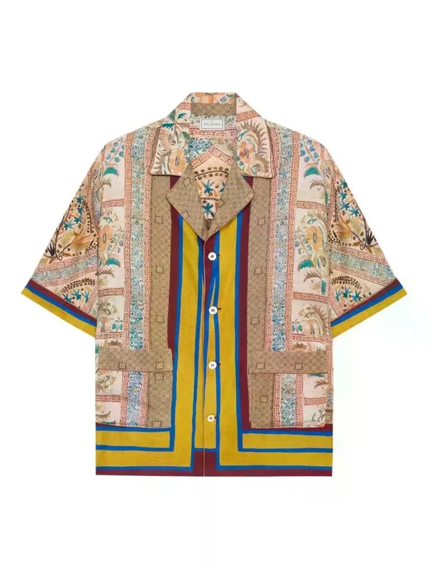 PIERRE-LOUIS MASCIA Paisley-print Pocket Shirt - Neutrals