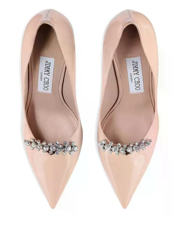 JIMMY CHOO 90mm Belinda Patent-leather Pumps - Neutrals