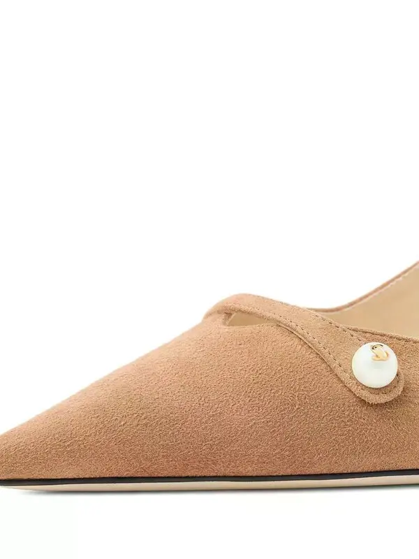 JIMMY CHOO 45mm Amita Pearl-embellished Slingback Pumps - Neutrals