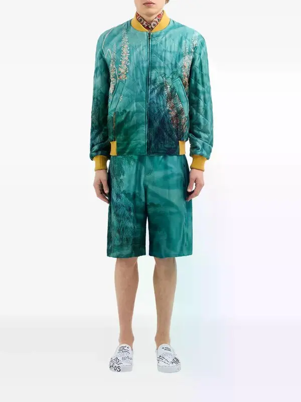 PIERRE-LOUIS MASCIA Silk Bomber Jacket - Blue