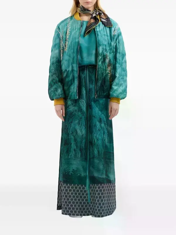 PIERRE-LOUIS MASCIA Silk Bomber Jacket - Blue