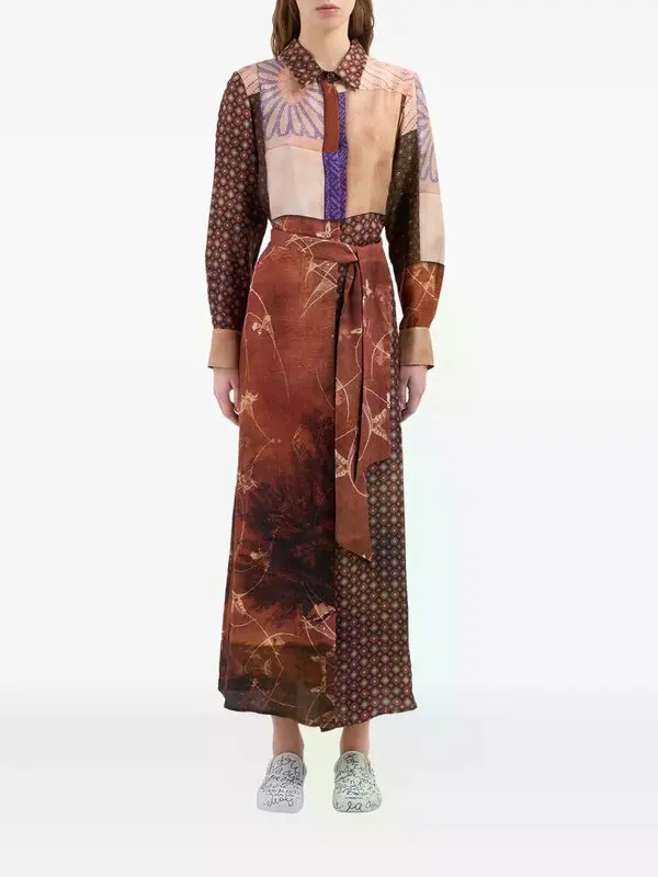 PIERRE-LOUIS MASCIA Aloe Patchwork Belted Dress