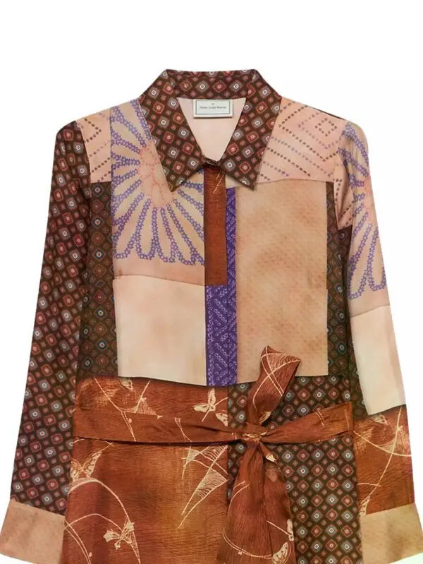 PIERRE-LOUIS MASCIA Aloe Patchwork Belted Dress