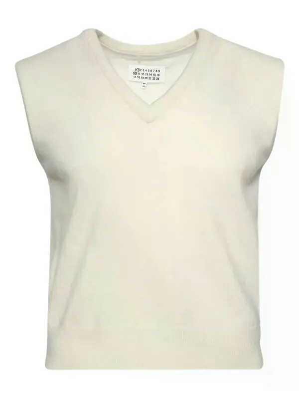 MAISON MARGIELA V-neck Cropped Vest - White