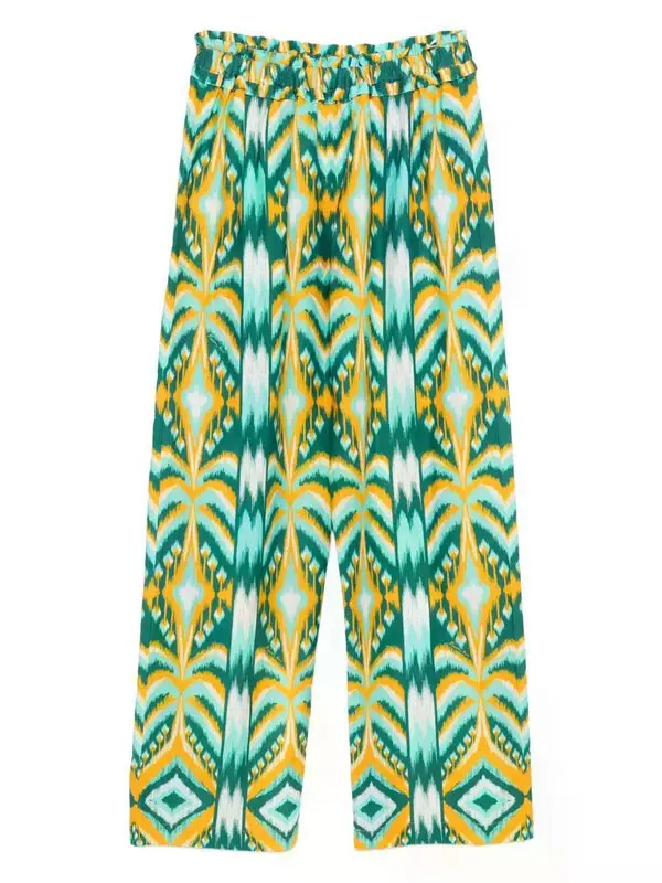 Farm Rio Tapestry Ikat-pattern Trousers - Green