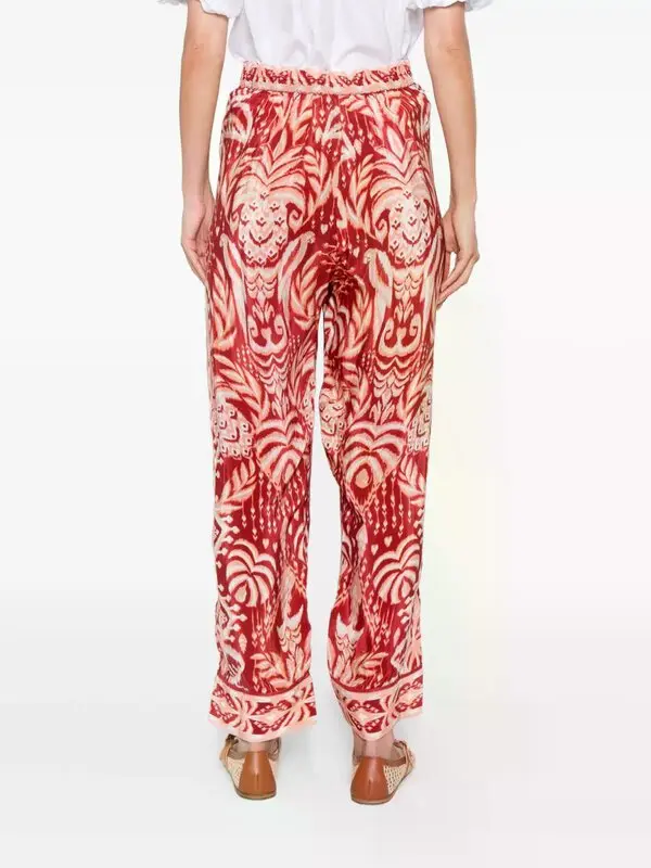 Farm Rio Tropical Tapestry Pleated Ikat Trousers