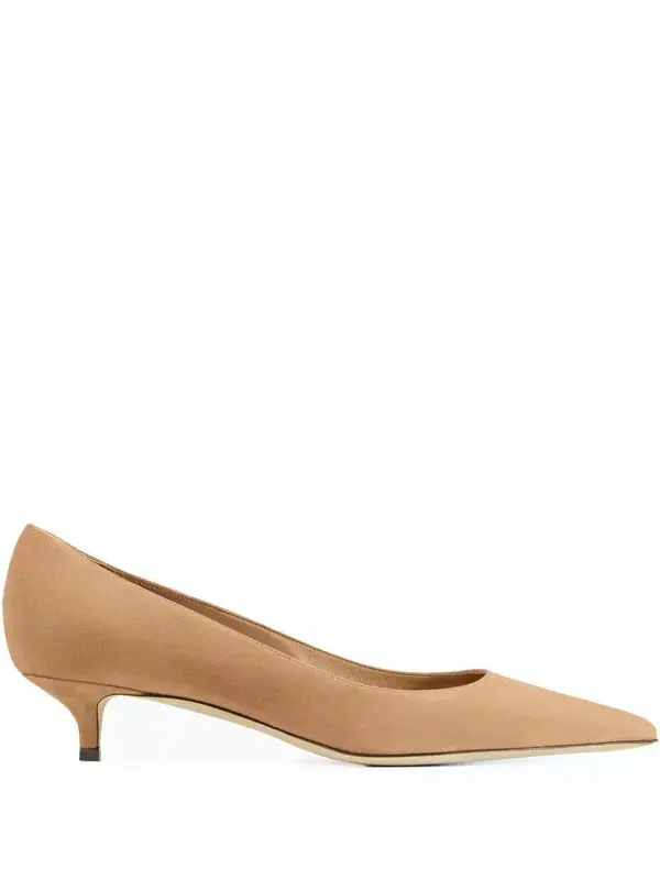 JIMMY CHOO 35mm Amelia Pointed-toe Kitten-heel Pumps - Neutrals