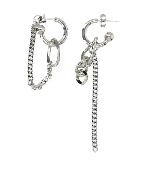 JUSTINE CLENQUET Amon Chain-hoop Earrings - Silver