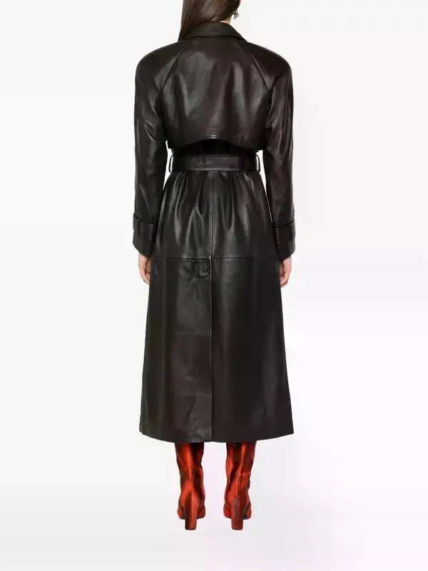 DUCIE Leather Trench Coat