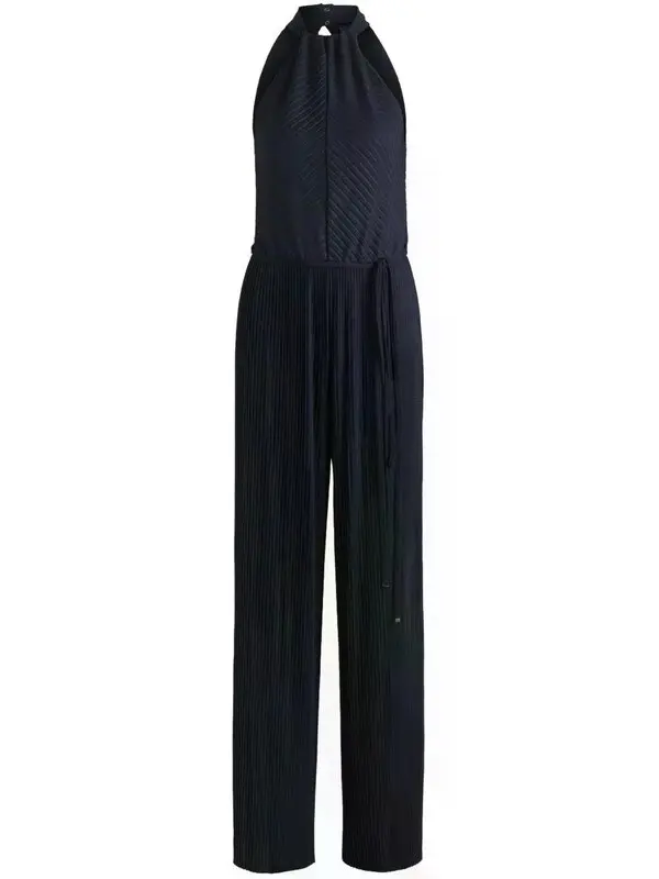 BOSS Plissé-effect Sleeveless Jumpsuit - Black