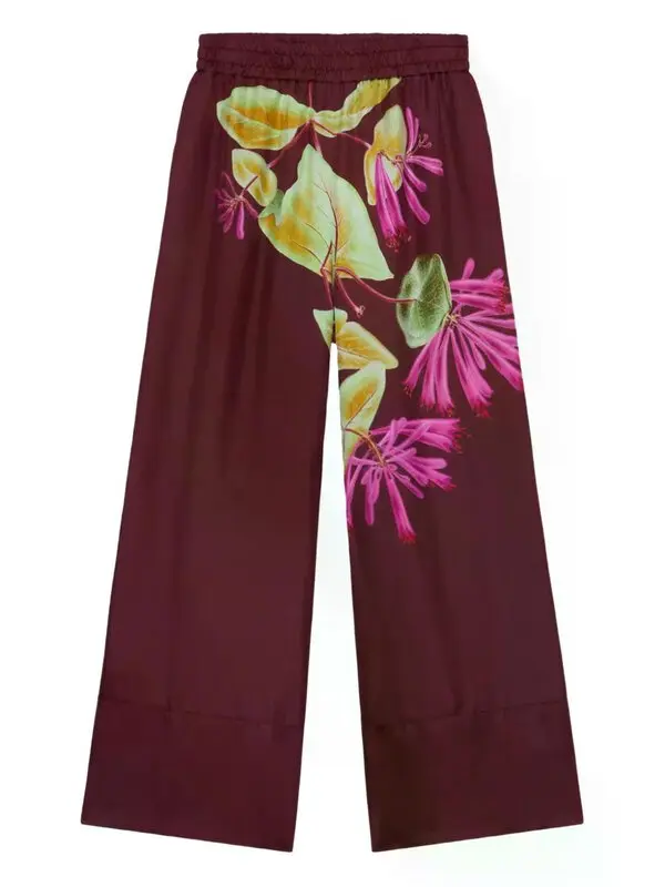 PIERRE-LOUIS MASCIA Floral-print Wide-leg Trousers