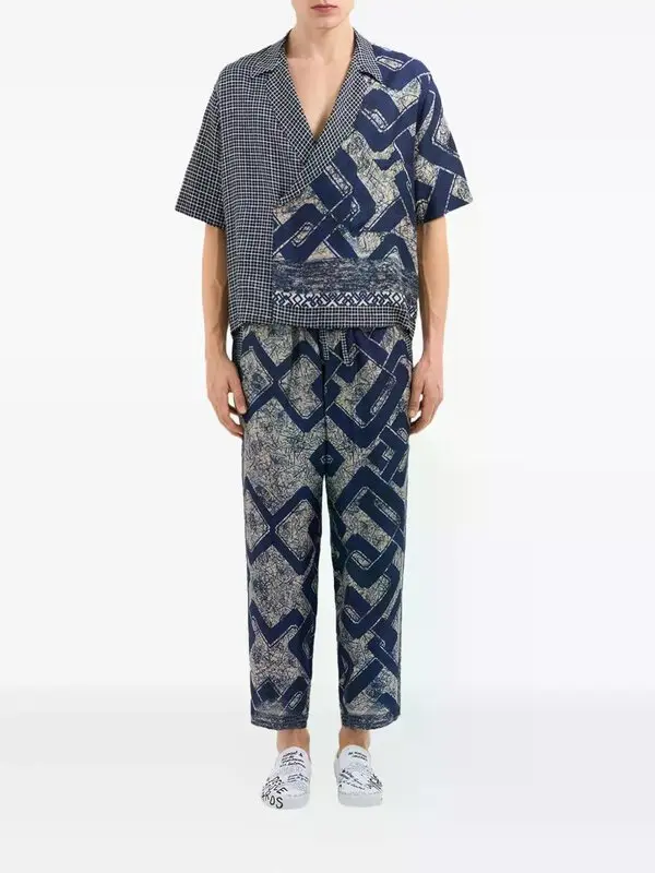 PIERRE-LOUIS MASCIA Geometric-print Trousers