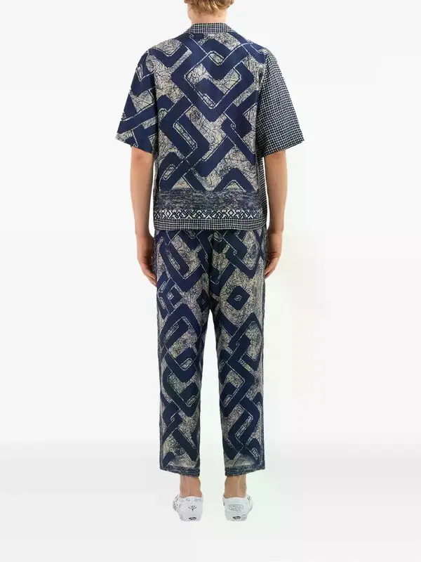 PIERRE-LOUIS MASCIA Geometric-print Trousers