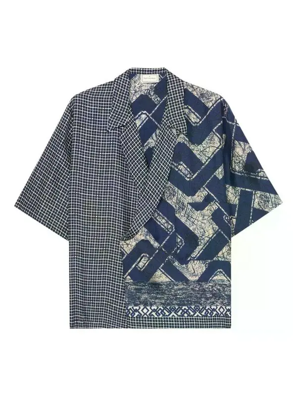 PIERRE-LOUIS MASCIA Printed Silk Shirt - Blue