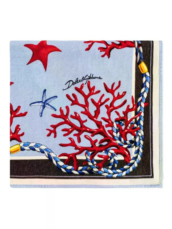 Dolce & Gabbana Coral-starfish Beach Towel - Blue