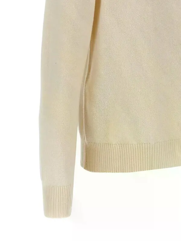 Gucci Logo-embroidered Wool Sweater - Neutrals