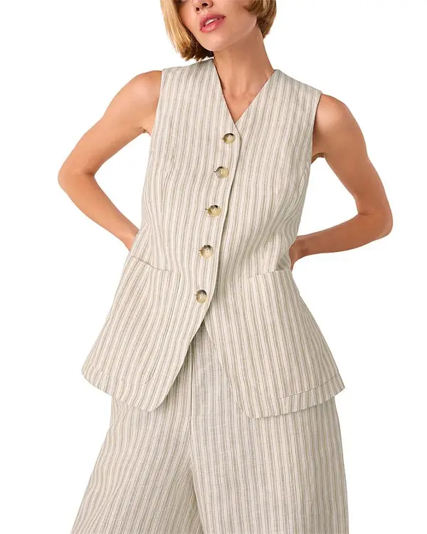 Whistles Linen Buttoned Vest
