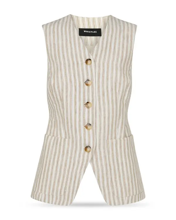 Whistles Linen Buttoned Vest