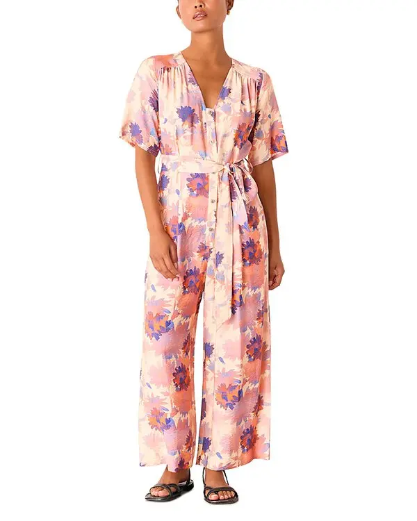 Whistles Floral Button-front Jumpsuit