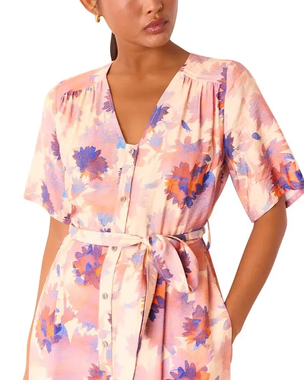 Whistles Floral Button-front Jumpsuit - Pink/multi