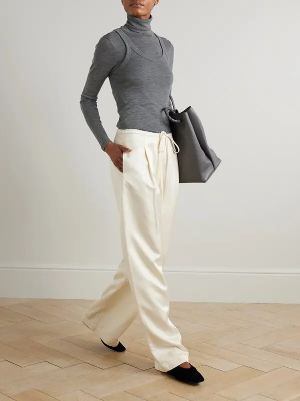 RÓHE Convertible Layered Merino Wool-jersey Turtleneck Top