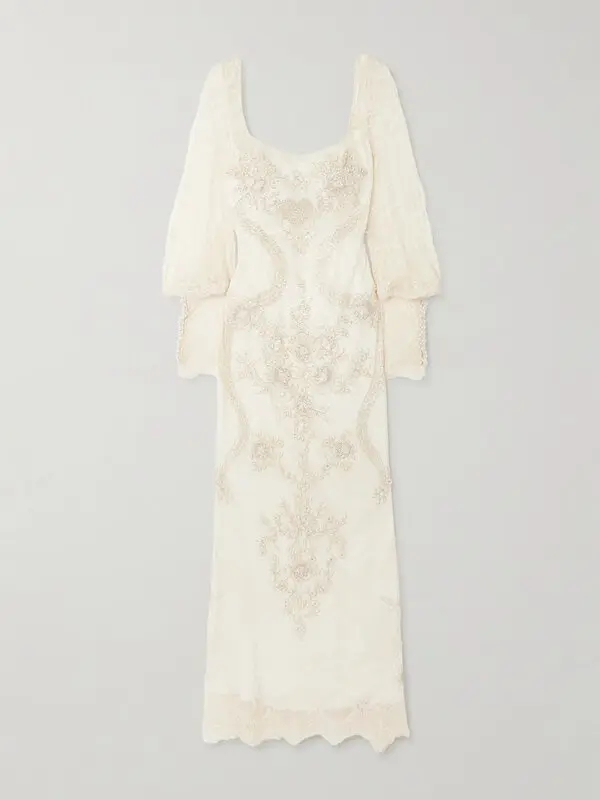 CLIO PEPPIATT Flora Embellished Lace Gown