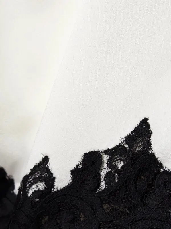 Stella McCartney Lace-trimmed Satin Wrap Skirt - Neutrals