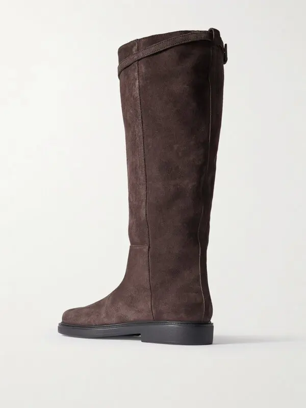 TOD'S Embellished Suede Knee Boots - Brown