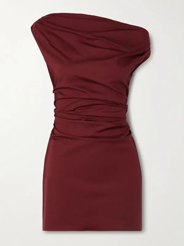 Staud Phare Draped Mini Dress - Red