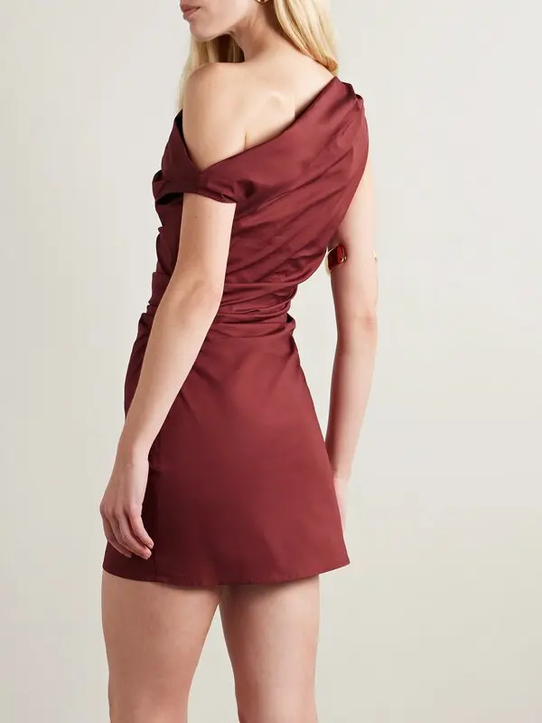 Staud Phare Draped Mini Dress - Red