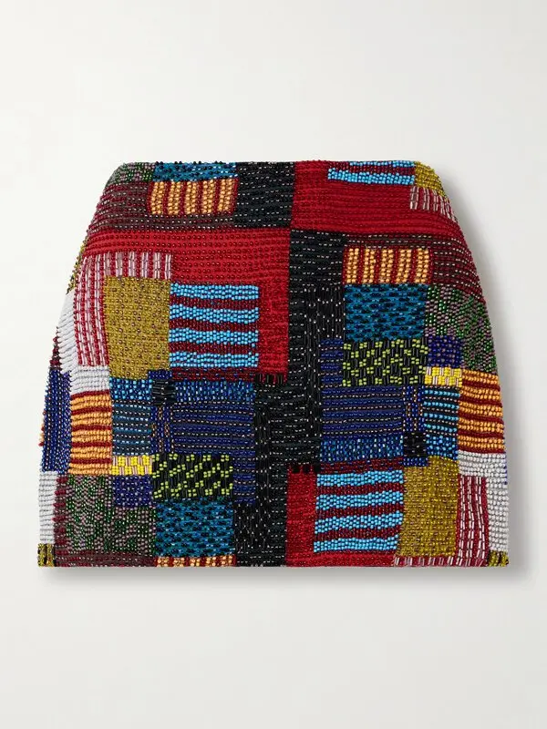 Staud Supernova Bead-embellished Mini Skirt