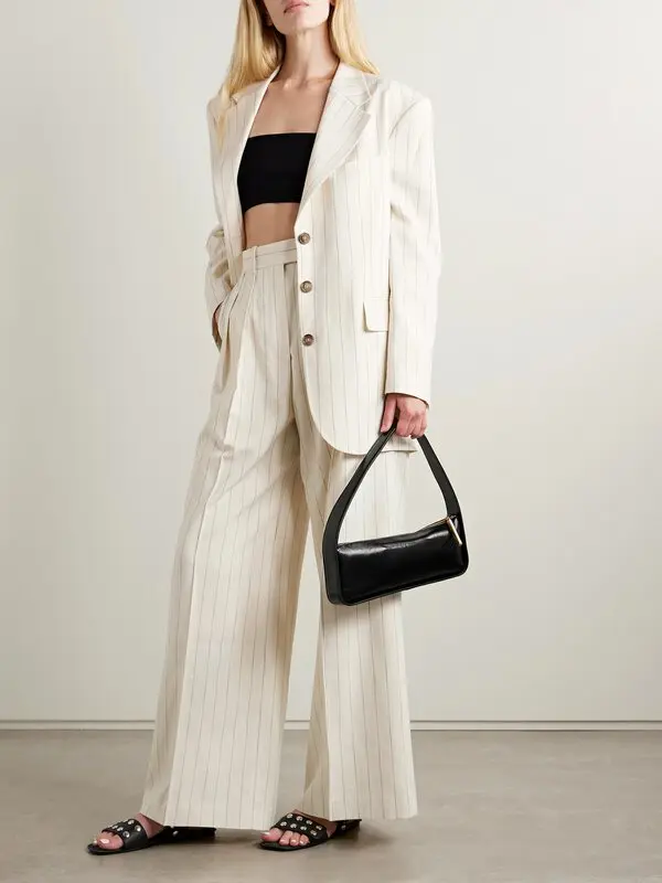 ANINE BING Sara Pinstriped Oversized Blazer