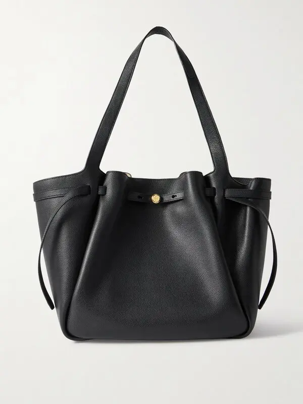 Tory Burch Romy Textured-leather Tote - Black