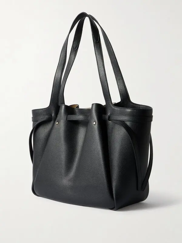 Tory Burch Romy Textured-leather Tote - Black