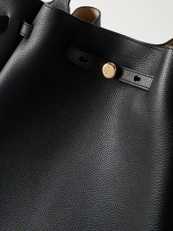 Tory Burch Romy Textured-leather Tote - Black