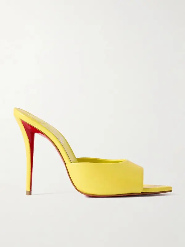CHRISTIAN LOUBOUTIN Miss Z 100 Leather Mules - Yellow