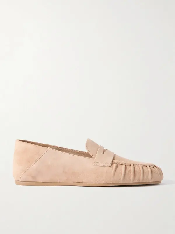 STUART WEITZMAN Brooks Collapsible-heel Loafers - Neutrals