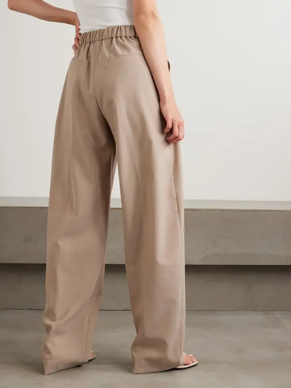 sportmax - Salvo Pleated Grain De Poudre Wool Wide-Leg Pants