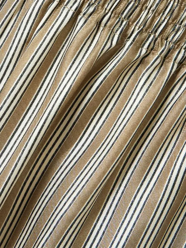 Max Mara Ladino Striped Silk-twill Pants - Brown