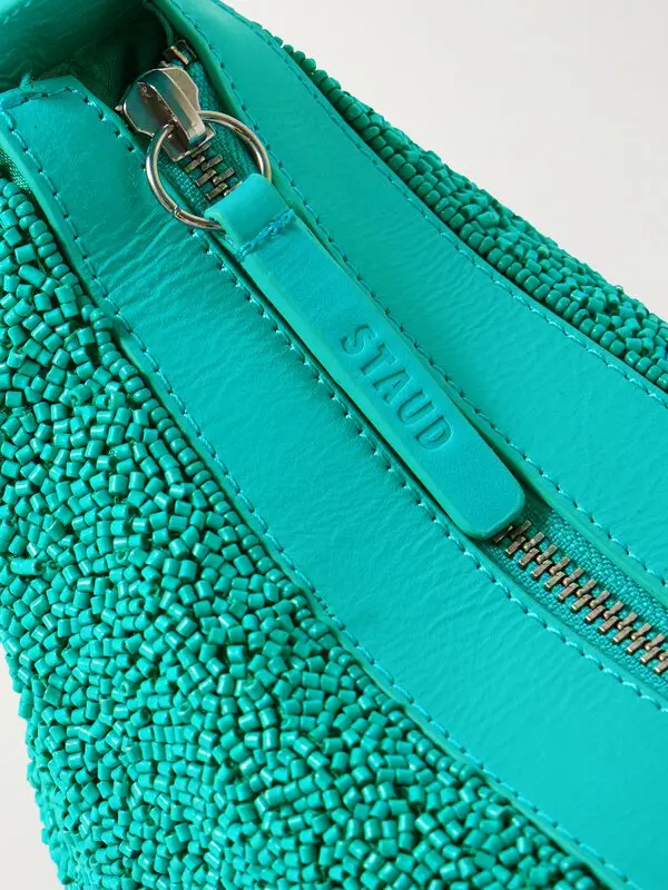 Staud Demy Beaded Leather Tote - Blue