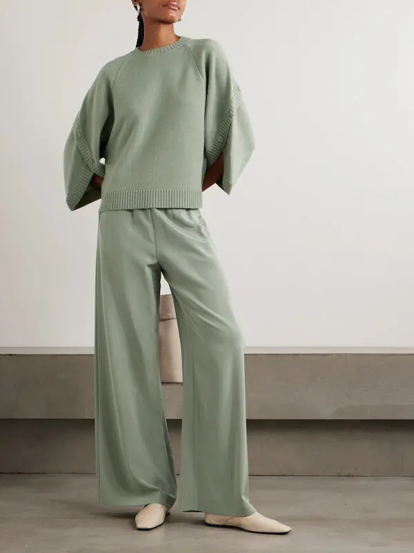 Max Mara Bonn Silk-blend Pants - Green