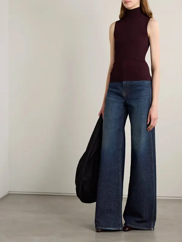 Khaite Dane High-rise Wide-leg Jeans - Blue