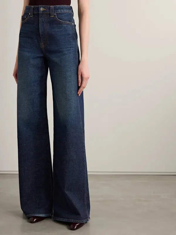 Khaite Dane High-rise Wide-leg Jeans - Blue